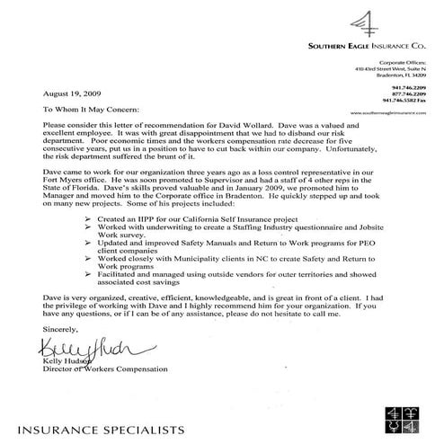 Kelly Hudson Letter Of Reference | PDF