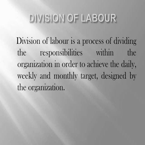 Division of Labour | PPTX