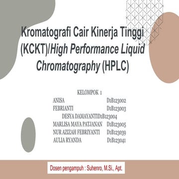 KEL 1 KCKT KAI.pptx. kromatografi cair kinerja tinggi | PPTX