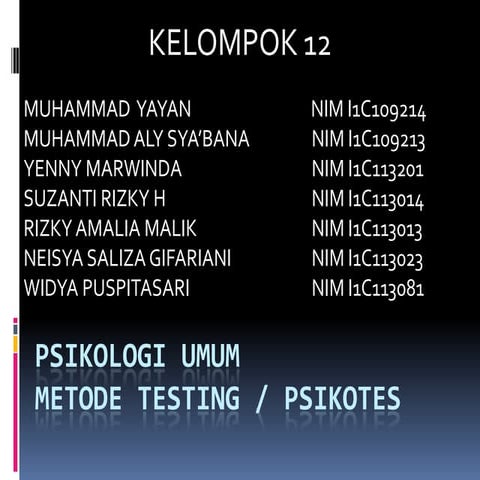 Alat tes rmib lengkap dengan skoring rmib | PDF