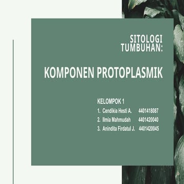 KELOMPOK 1_ANATOMI TUMBUHAN_KOMPONEN PROTOPLASMIK biologi tumbuhan ...