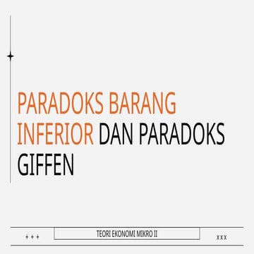 (PARADOKS BARANG INFERIOR DAN PARADOKS GIFFEN) | PPTX