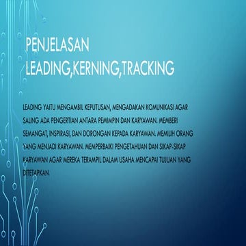 materi Penjelasan leading, kerning, tracking | PPT