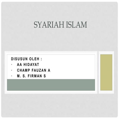 Kelompok 1 syariah islam | PPTX