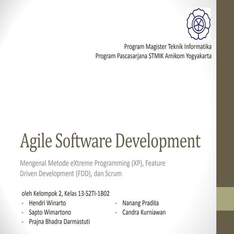 Kelompok 2 agile software development | PDF
