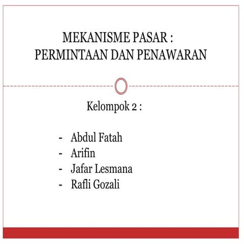 permintaan,penawaran dan MEKANISME PASAR | PPTX
