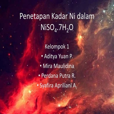 Penetapan Kadar Ni dalam Nikel Sulfat | PPTX