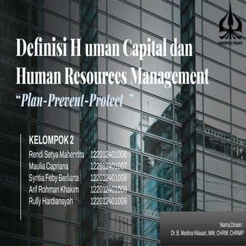 Definisi HRM dan HCM Kelompok 2 MM FEB SDM | PDF