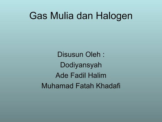 Kimia gas mulia | PPTX