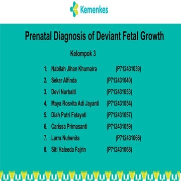 Prenatal Diagnosis of Deviant Fetal Growth | PPTX