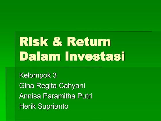 Resiko investasi dan teori portofolio | PDF