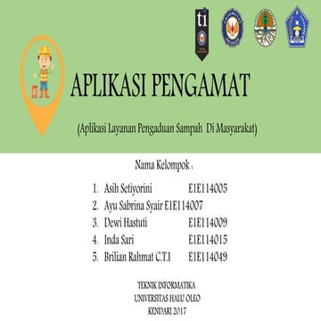 Kelompok 3 tekling aplikasi pengamat | PPTX