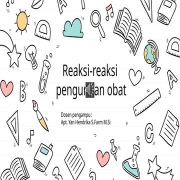 Reaksi-reaksi obat yang terjadi dalam stabilitas obat | PPT