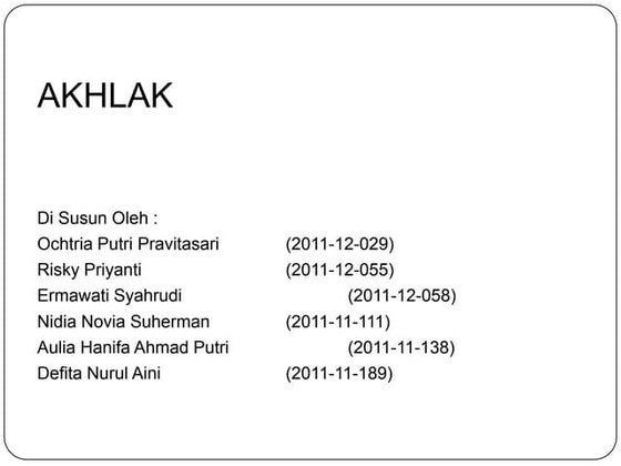 Powerpoint Akhlak | PPTX