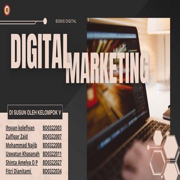 tema digital marketing mata kuliah DIGITAL MARKETING | PPT