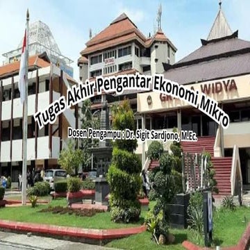 Tugas Akhir Pengantar Ekonomi Mikro 2023 | PDF