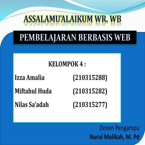 Kelompok 6 Pembelajaran Berbasis Web | PPTX