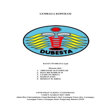 Tugas Ekonomi 12, Basa Richard M.B, Ranti Pusriana S.pd, Koperasi, X ...