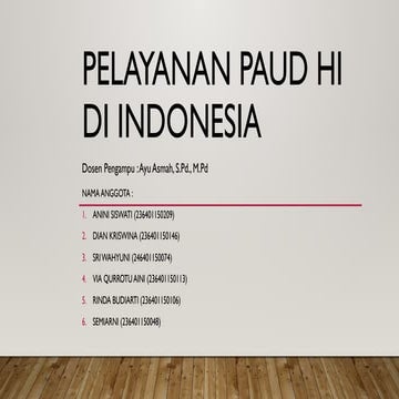 Pelayanan PAUD HI untuk anak usia dini_23#@ | PPTX