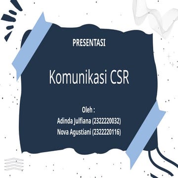 Presentasi CSR Kelompok 7 Komunikasi CSR | PPT