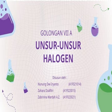 Unsur Halogen I Universitas Bengkulu 2024 | PPTX