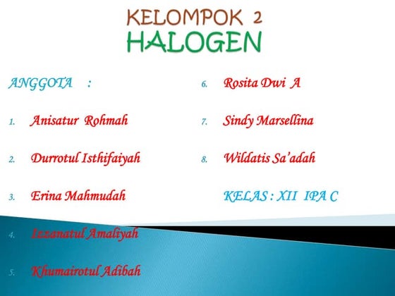 SlideShare Unsur Kimia Halogen | PPT
