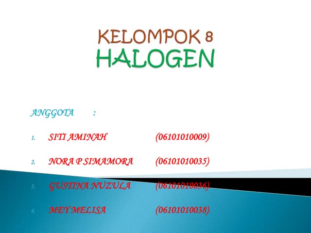 SlideShare Unsur Kimia Halogen | PPTX