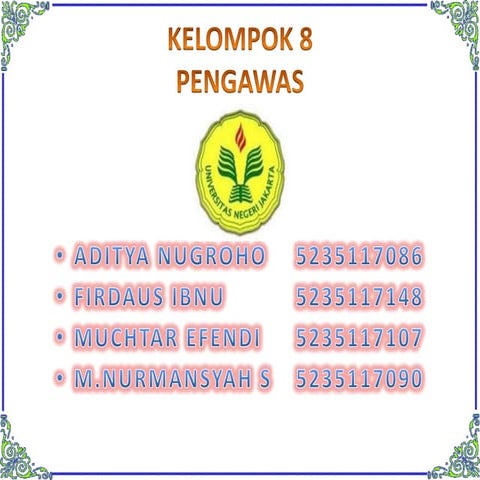 Kelompok 8 pengawas | PPTX