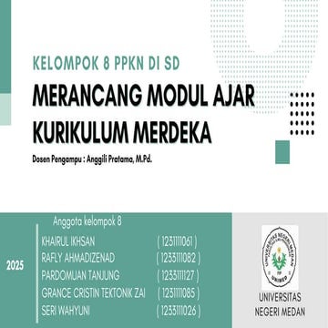 KELOMPOK 8 PPKN Di SD ppt merancang modul ajar | PDF