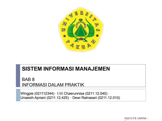 SIM Bab 8 informasi dalam praktik | PPT