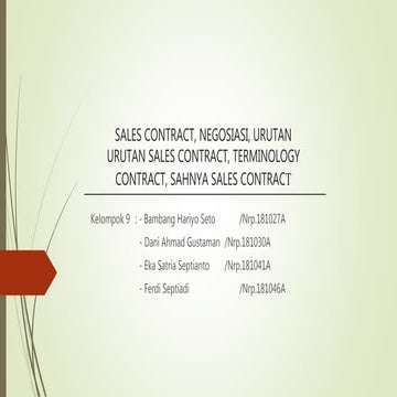 PRESENTATION SALES CONTRACT | PPTX