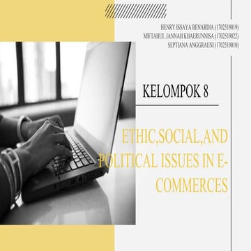 E-Commerce Chap 8: eTHiCaL, soCiaL, and PoLiTiCaL issUes in e-CoMMeRCe ...