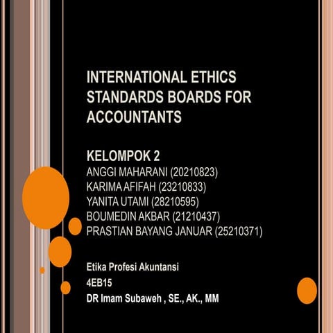 IESBA CODE OF ETHICS FOR PROFESSIONAL ACCOUNTANTS (Group Translated) | PPTX