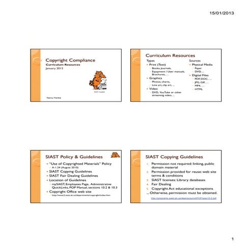 SIAST Copyright Compliance, Jan16, 2013 | PDF