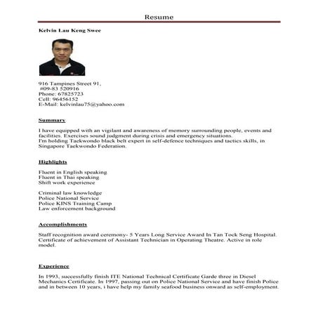 ANWAR - CV SLB Format | DOCX