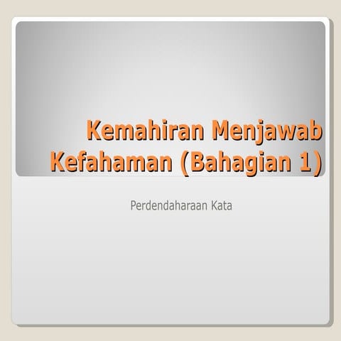 Kemahiran menjawab kefahaman | PPT