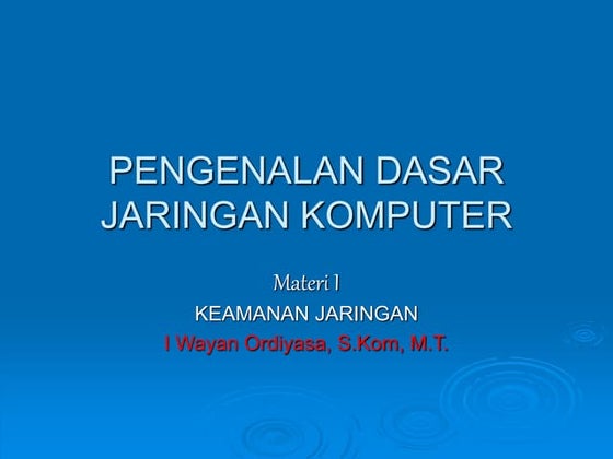 Lesson 1 pengenalan jaringan komputer | PPT