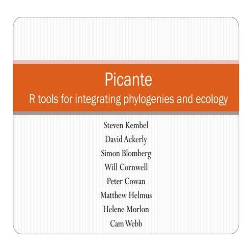 Picante: R tools for integrating phylogenies and ecology | PDF