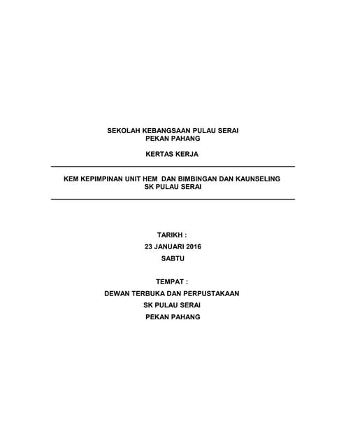 Kertas kerja kem kepimpinan pengawas, skss 2020 | DOCX