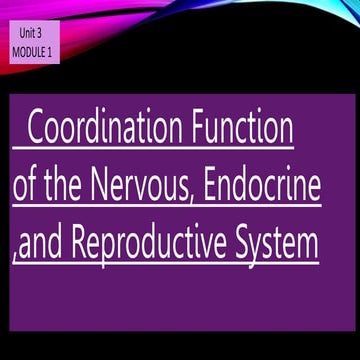 Coordination function of the nervous,endocrine and reproductive system | PPTX