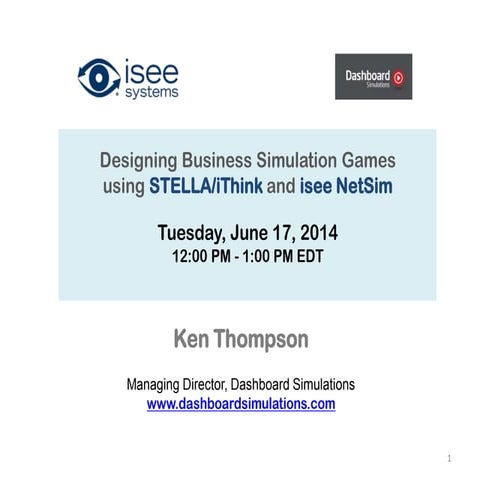 Designing Business Simulation Games using STELLA®, iThink® and isee NetSim™ by Ken thompson | PDF