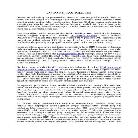 Briefing Note & Rekomendasi Subsidi Bbm | PDF