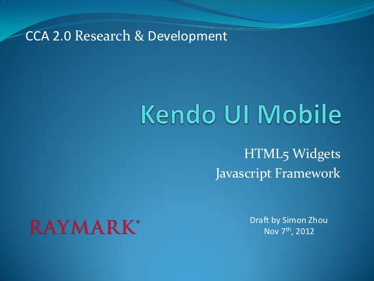 Kendo Ui Mobile Research