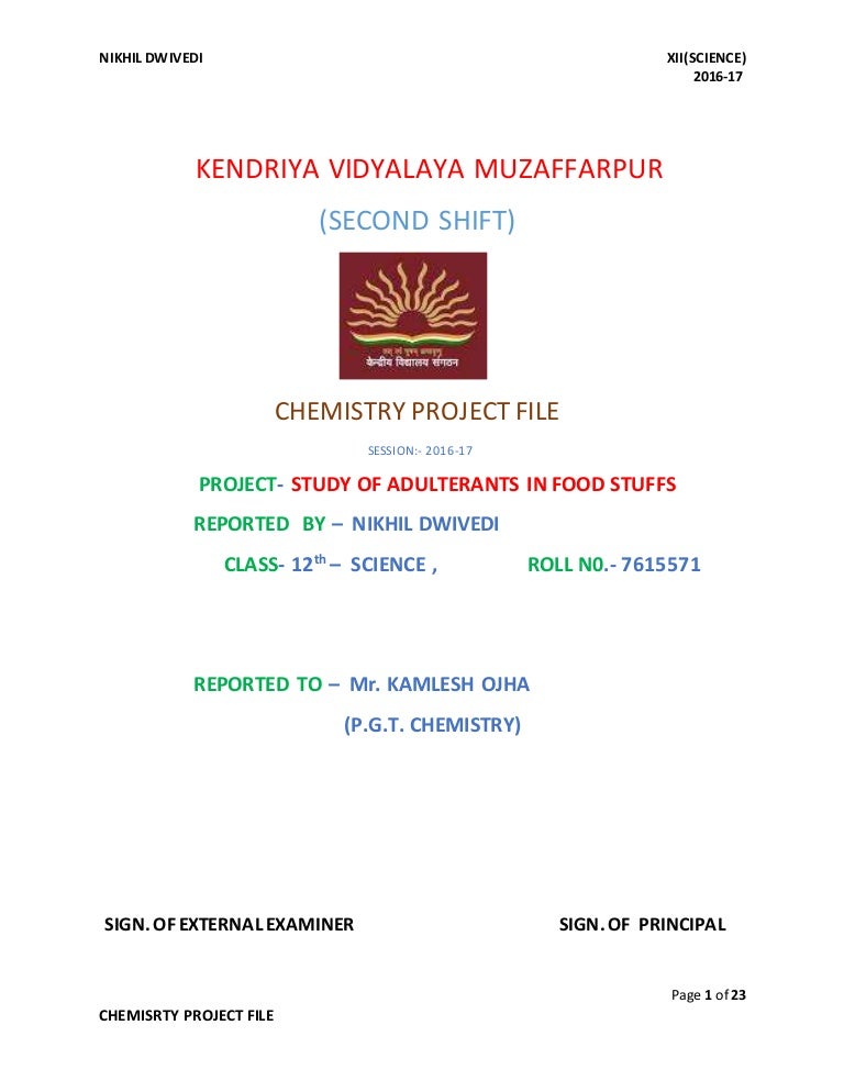 Cbse 12th Chemistry Investigatory Project cbse-12th-chemistry-investigatory-project