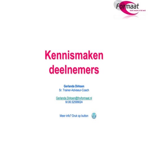 Kennismaken.. | PPT