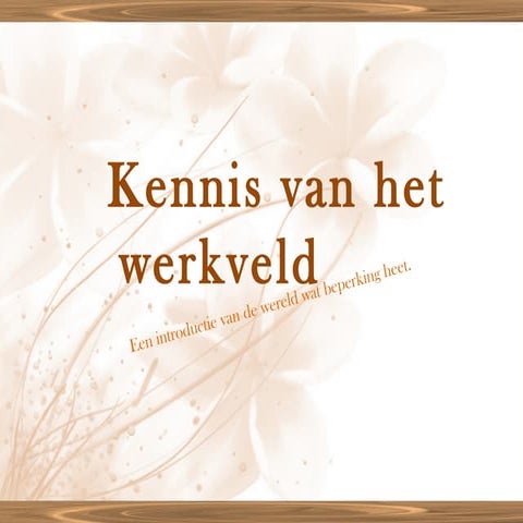 Kennis van het werkveld | PPS