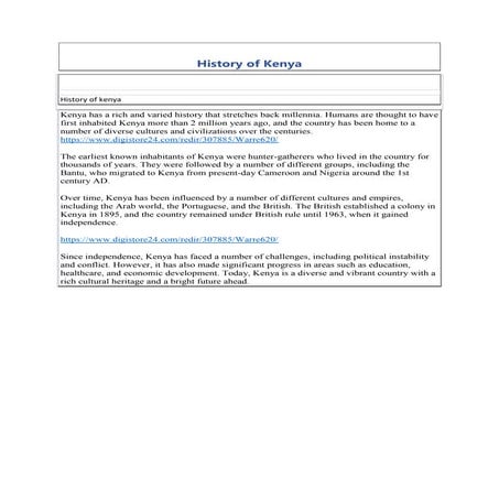 THE HISTORY OF KENYA | DOCX