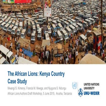 African Lions Author Workshop 2015: Kenya Country Case Study | PPT