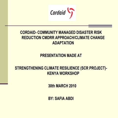 Kenya community-managed disaster risk reduction - coraid | PDF