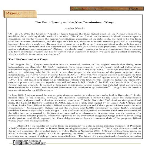 A historical background to kenya’s constitutional reform process | PPTX